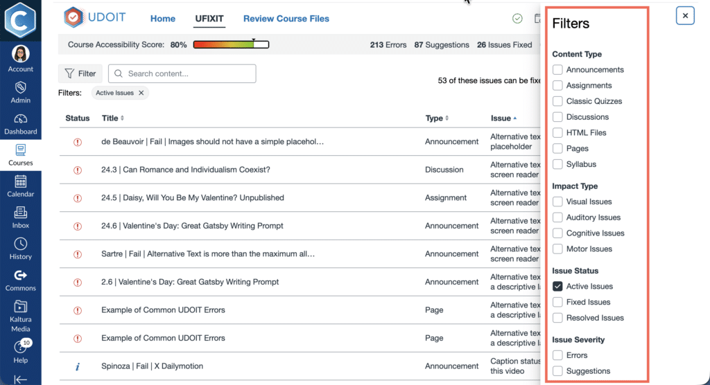 UDOIT Advantage Accessibility Tool for Canvas | Cidi Labs