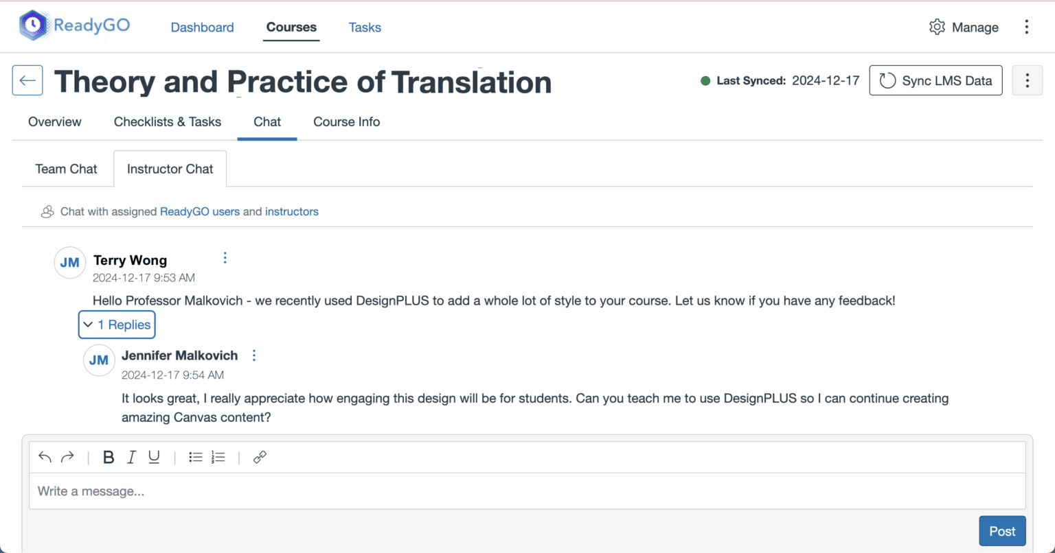 ReadyGO for Canvas | Course Lifecycle & Workflow Management